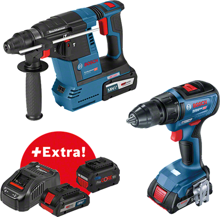Combo Kit Cordless Rotary Hammer GBH 18V 26 Cordless Drill Driver GSR 18V 50 ProCORE 4.0Ah 8.0Ah Fast Charger GAL 1880CV XL BOXX Combo Kit Bosch Professional