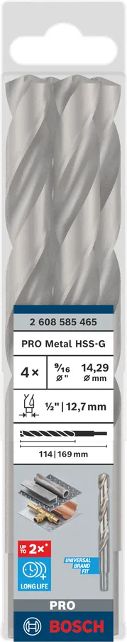 PRO Metal HSS-G Twist Drill Bit Standard Length - Bosch Professional
