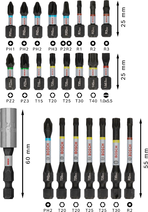 PRO Impact Screwdriver Bit Set - Bosch Professional