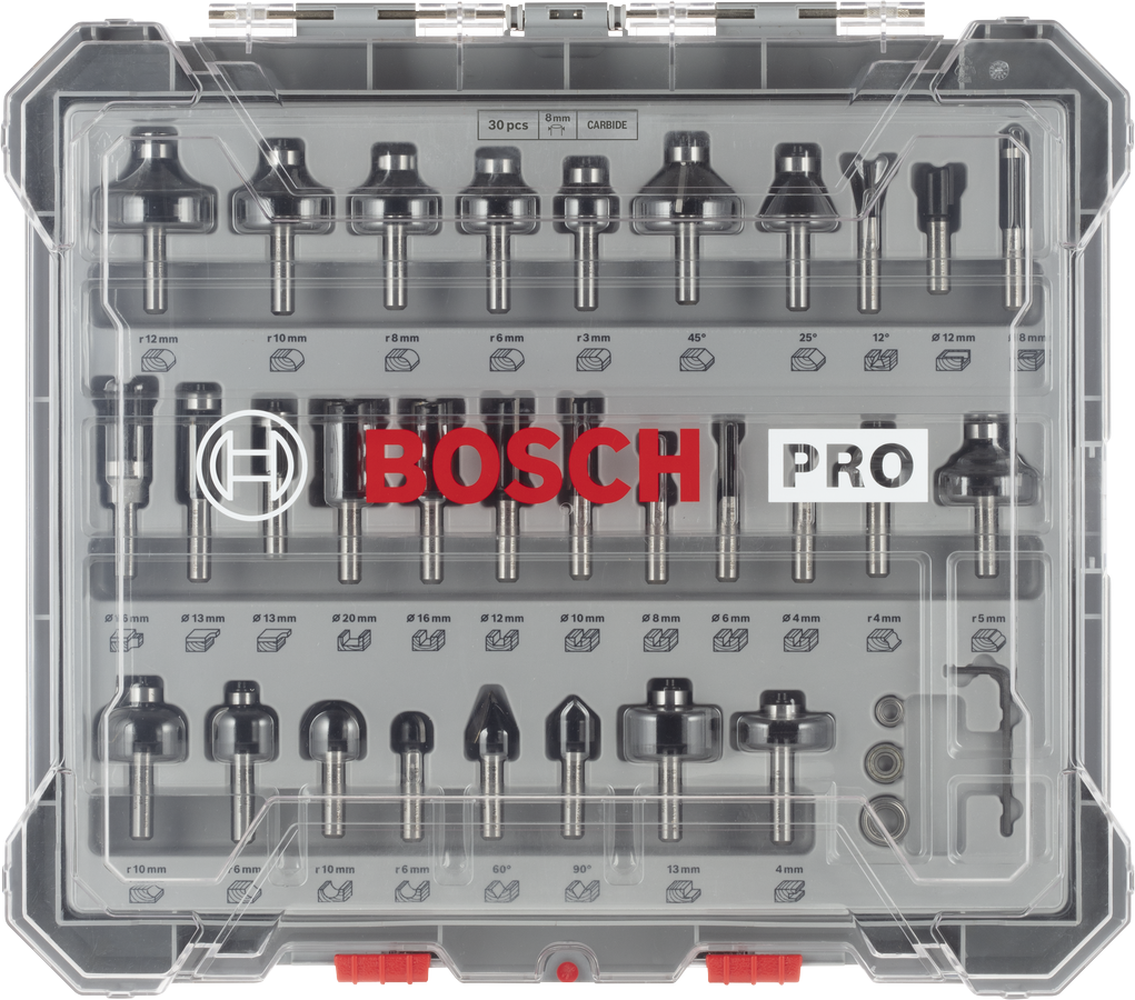 PRO Router Bit Mixed Set, 30 pcs - Bosch Professional