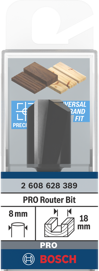 PRO Router Bit Straight, Two Flutes - Bosch Professional