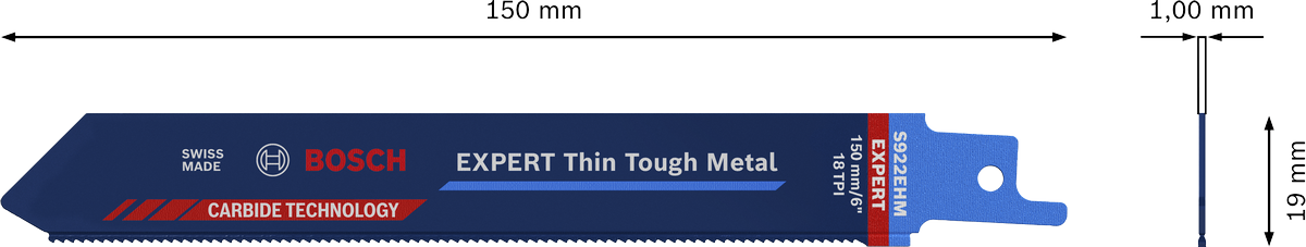 EXPERT Thin Tough Metal S922EHM Blade - Bosch Professional