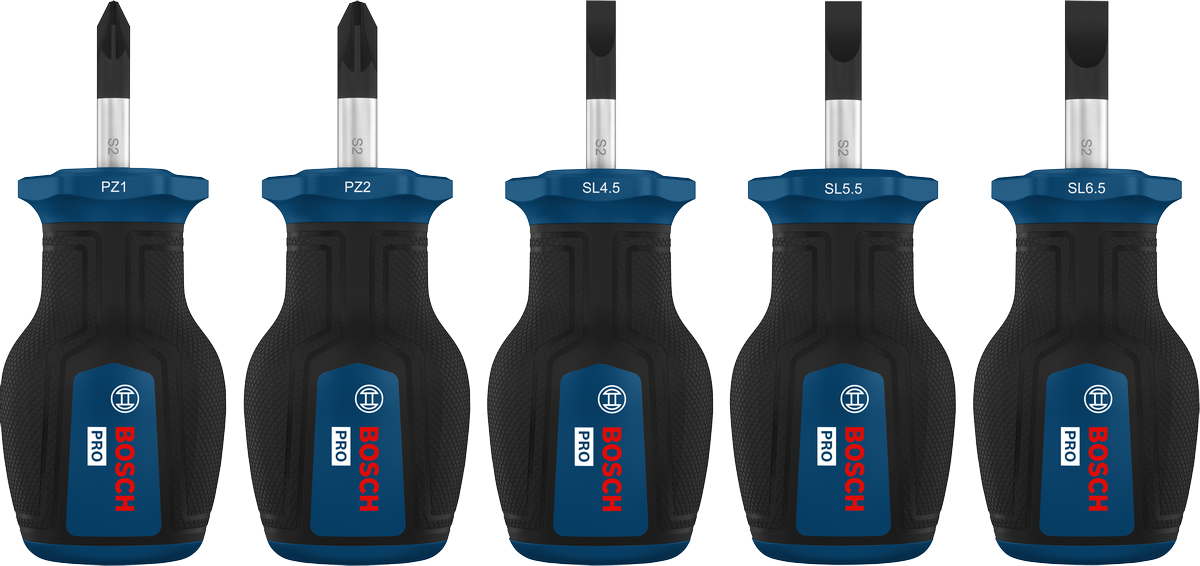 PRO Stubby Screwdriver PZ/SL , 5 pcs - Bosch Professional